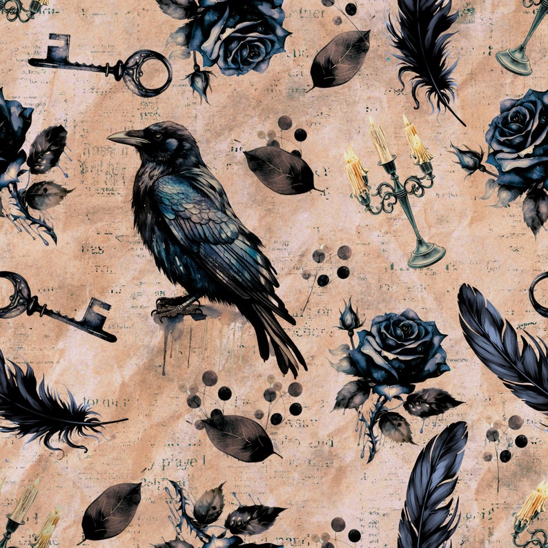Goth Wrapping Paper Vintage Wrapping Paper Horror Dark Academia Macabre ...