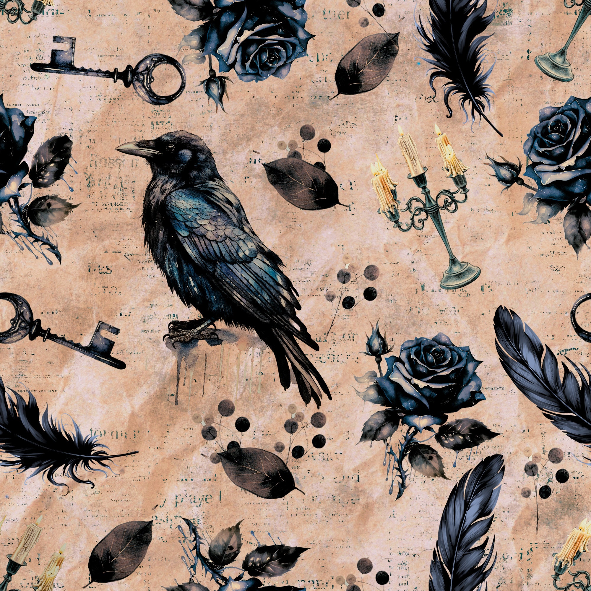 Goth Wrapping Paper Vintage Wrapping Paper Horror Dark Academia Macabre ...