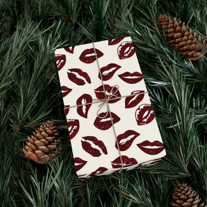 Fun Lips Wrapping Paper Valentine's Day Gift Wrap Romantic Wrapping ...