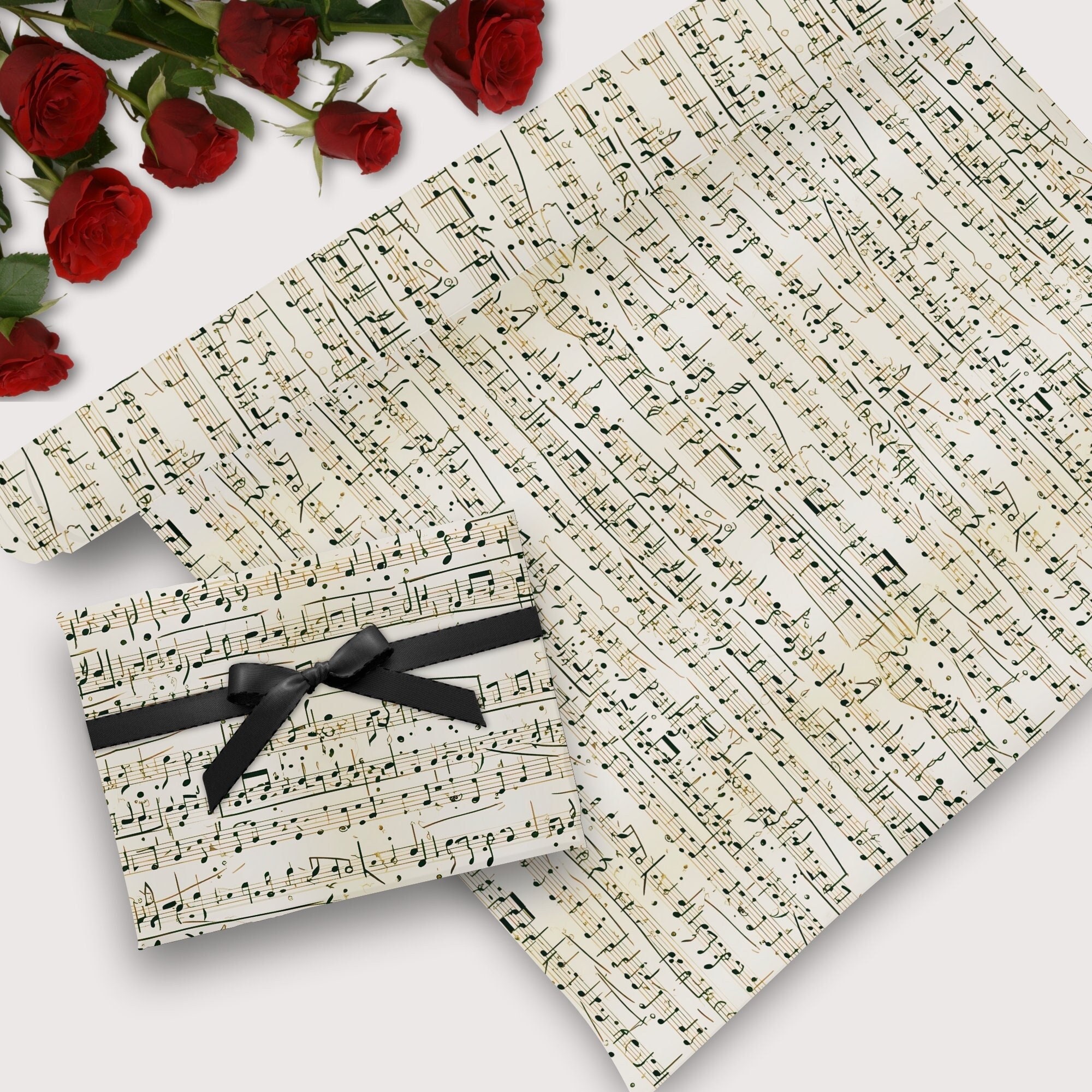 Sheet Music Wrapping Paper Musical Gift Wrap Antiqued Craft Paper Gift ...