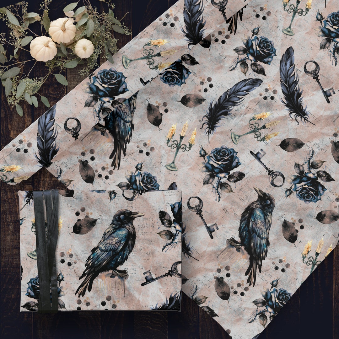 Goth Wrapping Paper Vintage Wrapping Paper Horror Wrapping - Etsy