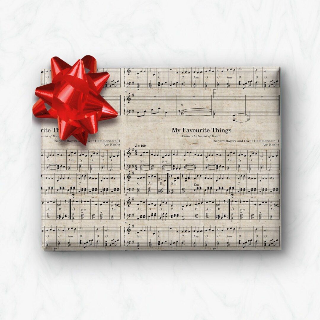 Sheet Music Wrapping Paper Musical Gift Wrap Sound of Music Craft Paper ...