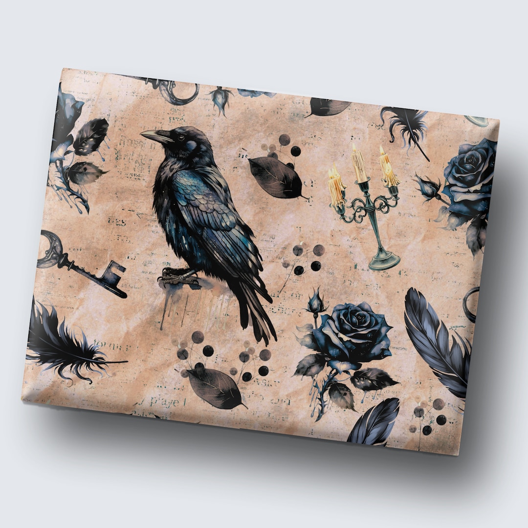 Goth Wrapping Paper Vintage Wrapping Paper Horror Dark Academia Macabre ...