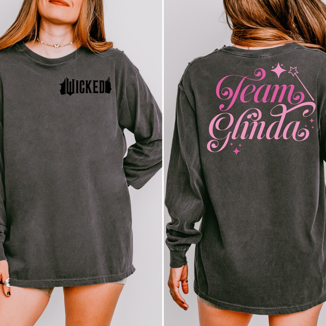 Team Glinda Comfort Colors Long Sleeve Shirt, Wicked Musical Broadway ...