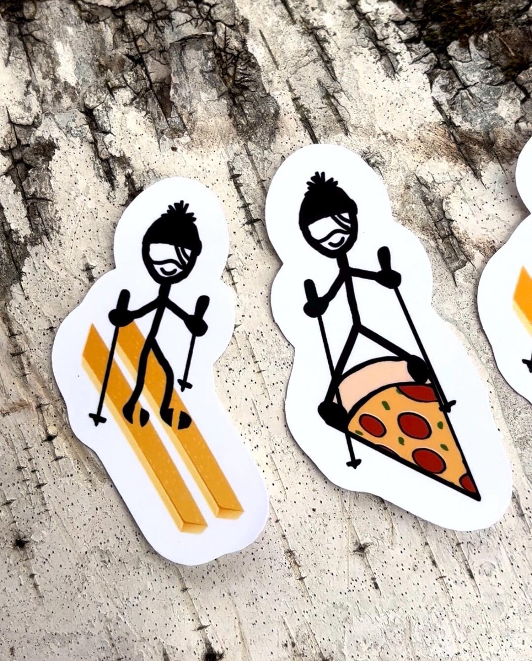 Funny Ski Sticker: Pizza & French Fries Snowboard Pun Decal - Etsy