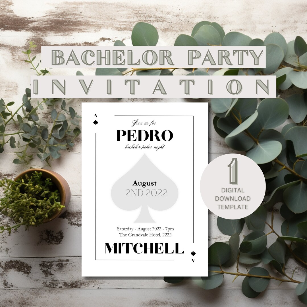 Bachelor Party Invite Template Stag Night Wedding - Etsy