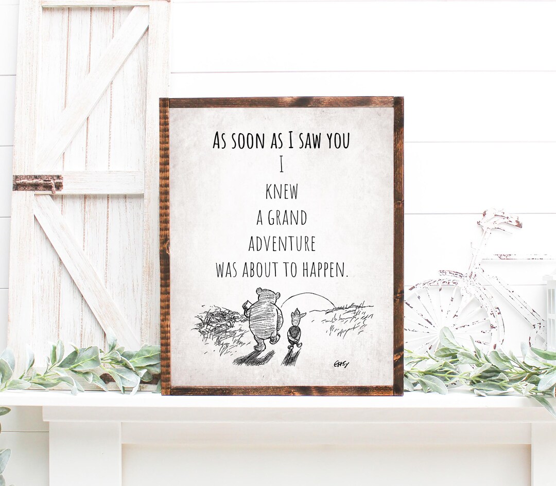 Digital Winnie the Pooh Classic as Soon as I Saw You Wall Art, Instant ...