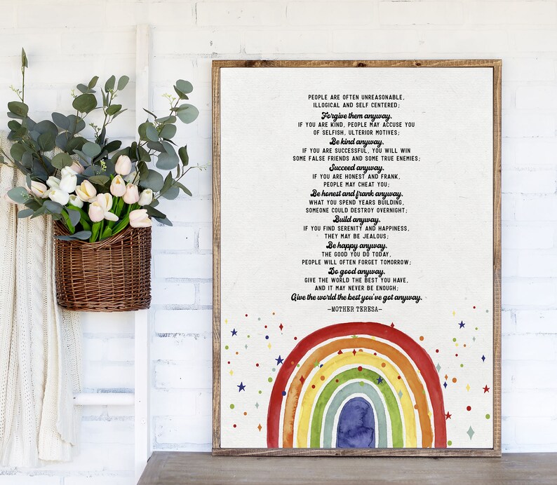Do It Any Way Mother Teresa Digital Wall Art, Instant Download Quote ...