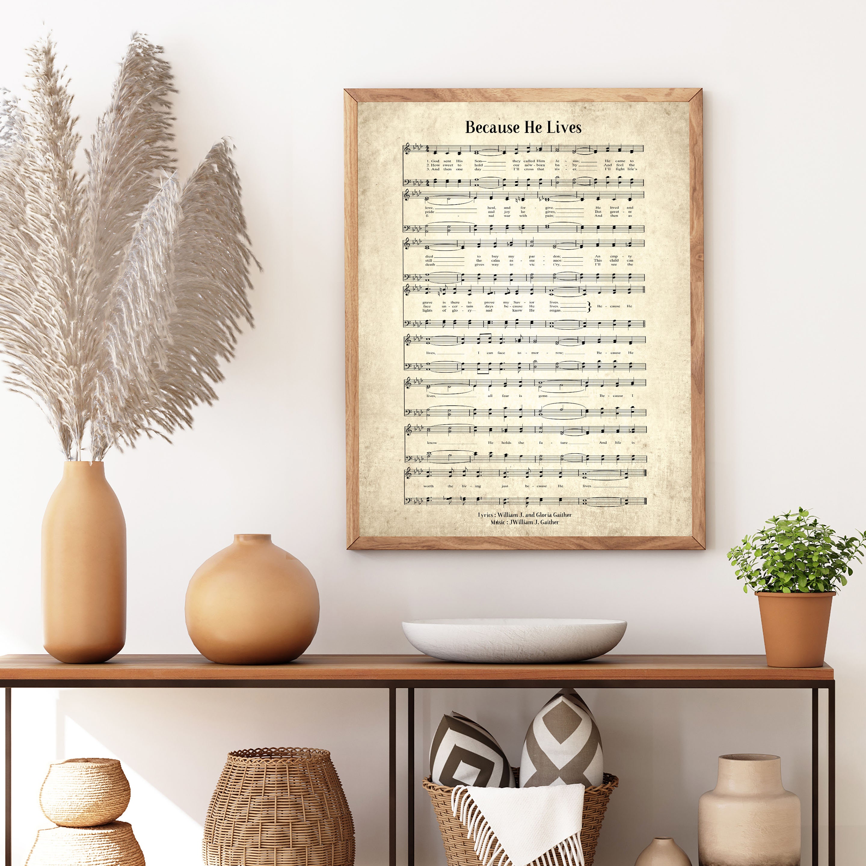 Because He Lives Digital Download Vintage Wall Art Print, Church Hymn ...