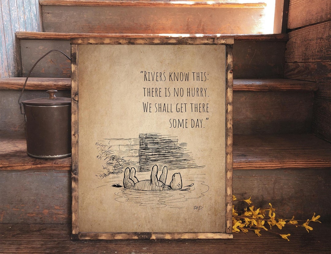 Digital Winnie the Pooh Classic There is No Hurry Wall Art, Instant ...