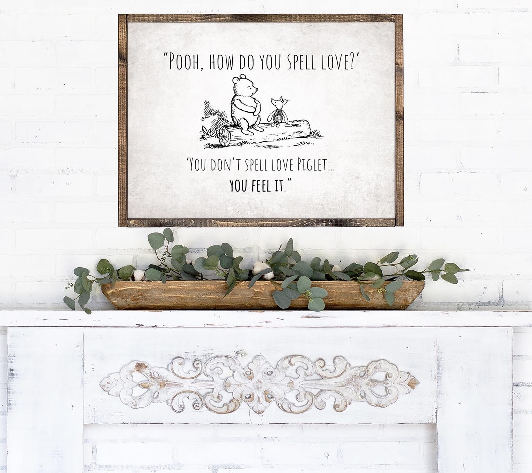 Digital Winnie the Pooh Classic How Do You Spell Love Wall Art, Instant ...