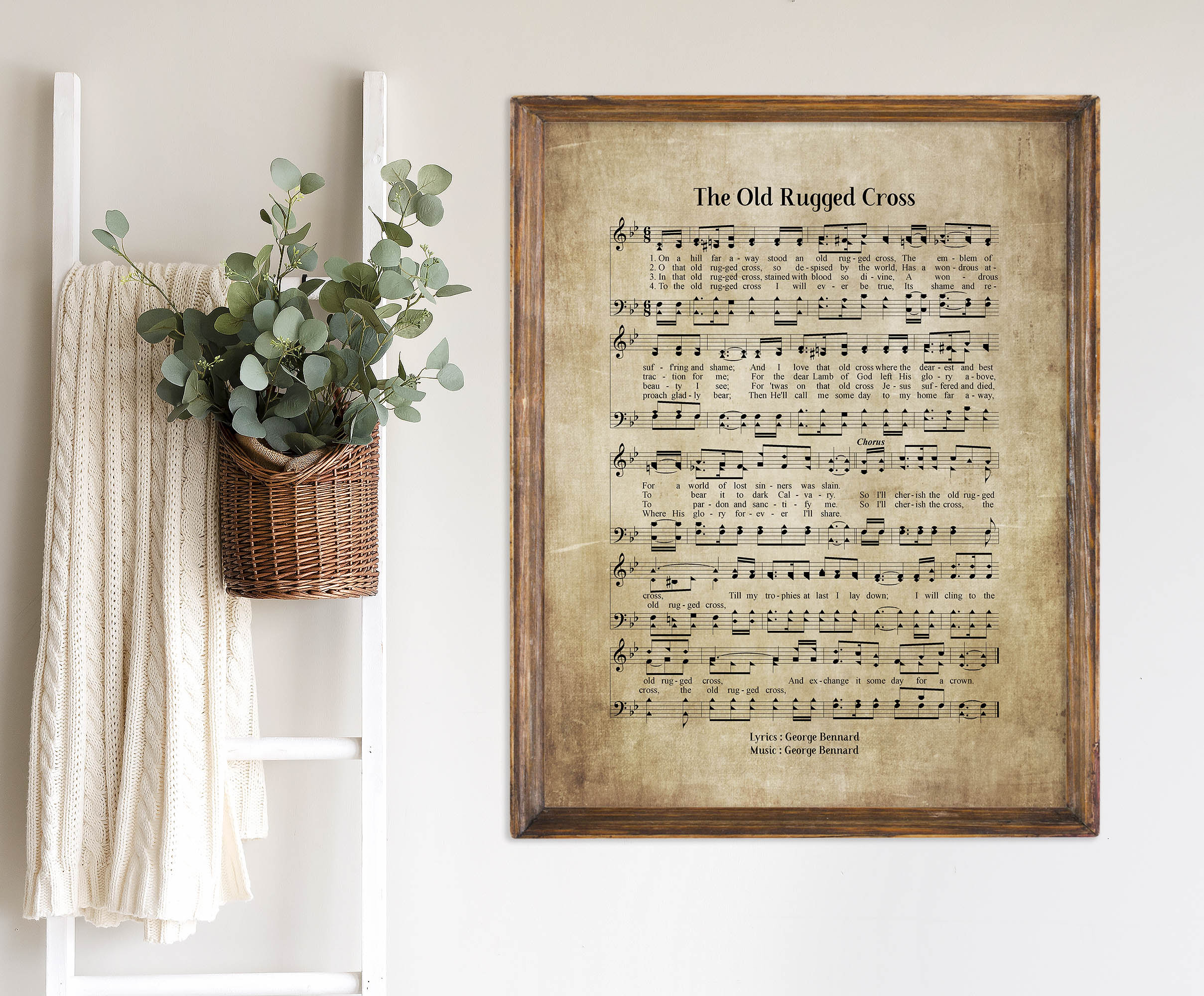 The Old Rugged Cross Digital Download Vintage Wall Art Print, Church ...