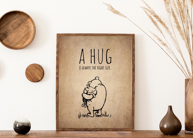 Digital Winnie the Pooh Classic A Hug is Always Wall Art, Instant ...