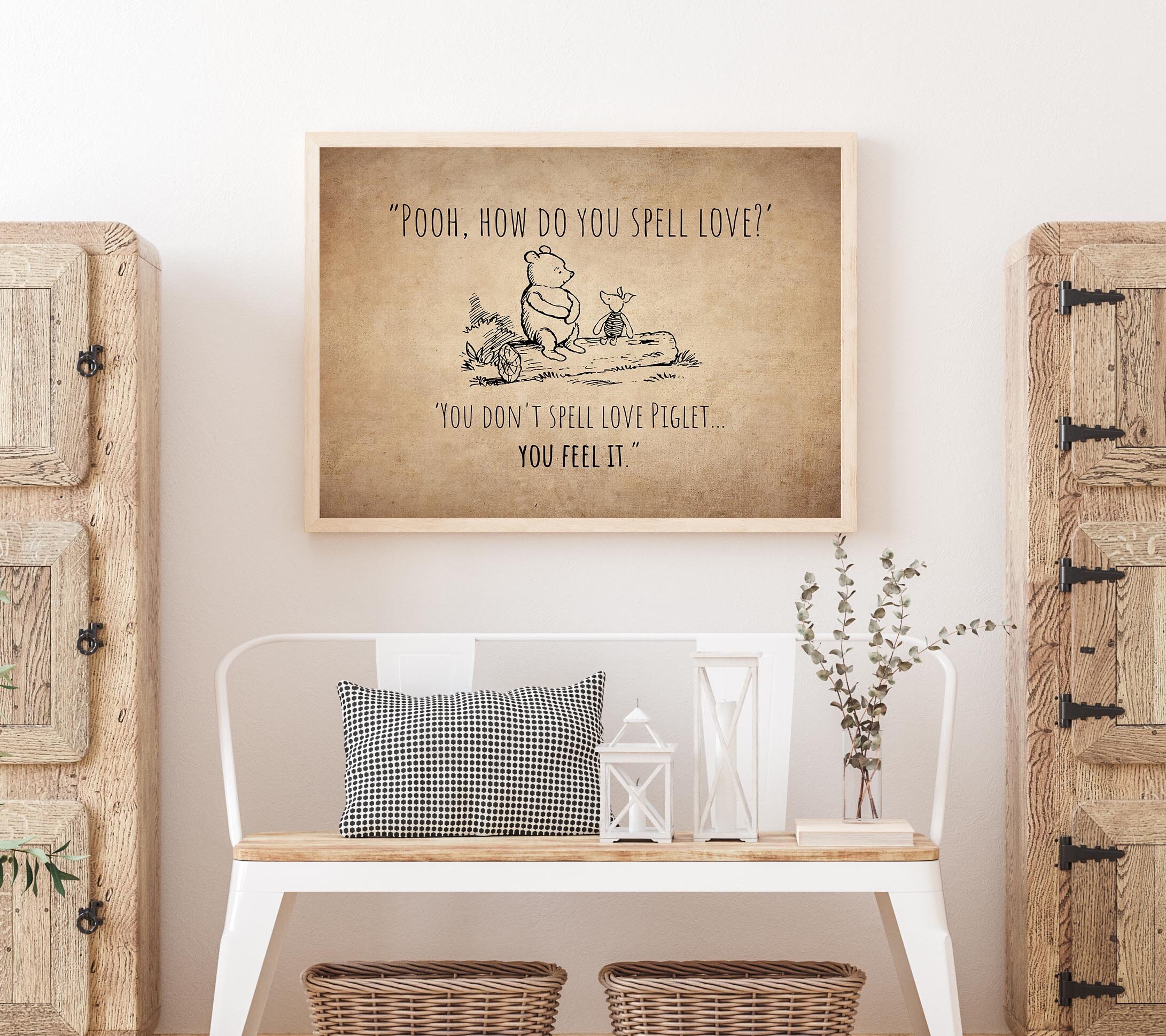 Digital Winnie the Pooh Classic How Do You Spell Love Wall Art, Instant ...