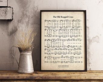 The Old Rugged Cross Vintage Wall Art Print, Church Hymn Religious ...