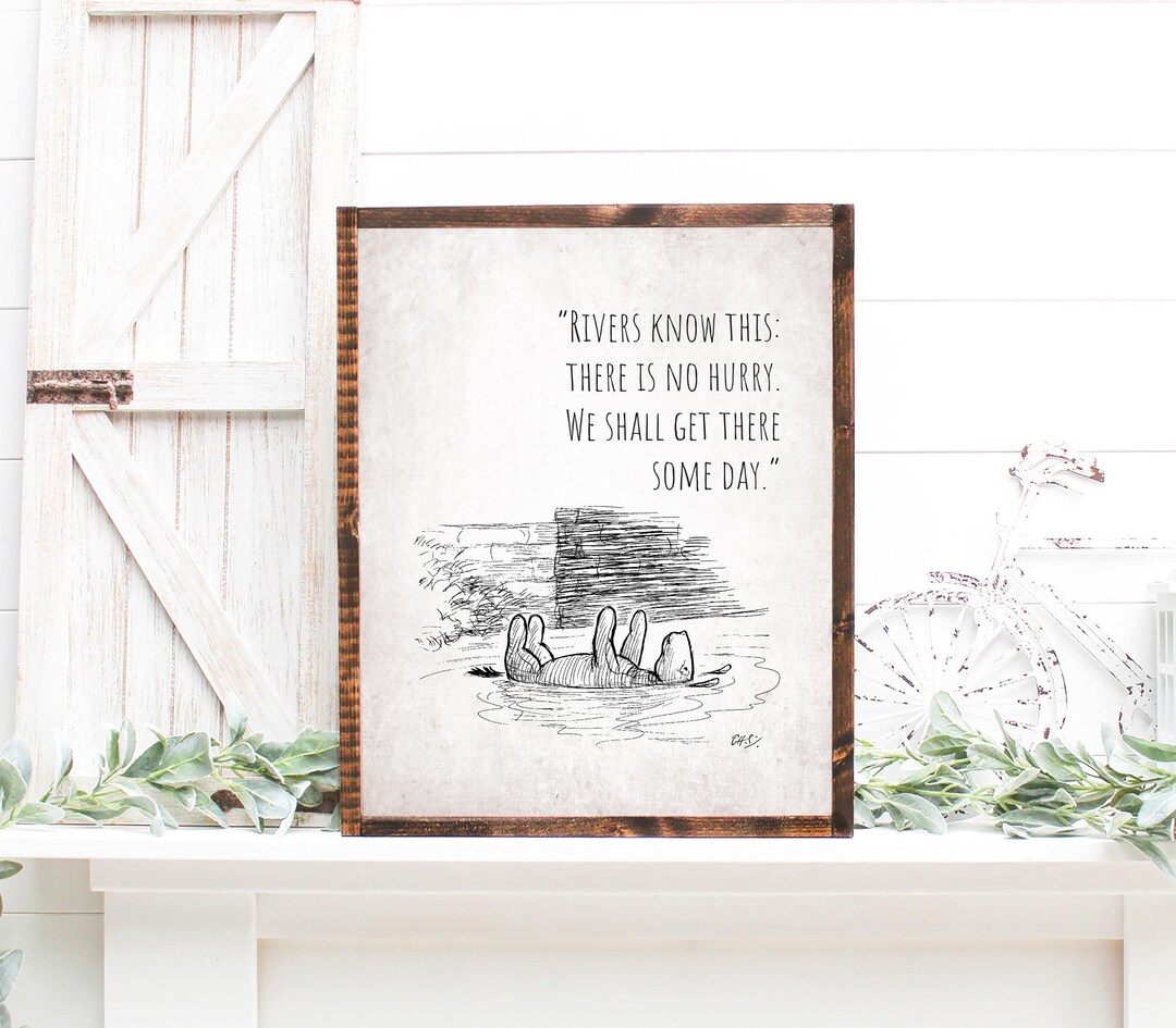 Digital Winnie the Pooh Classic There is No Hurry Wall Art, Instant ...