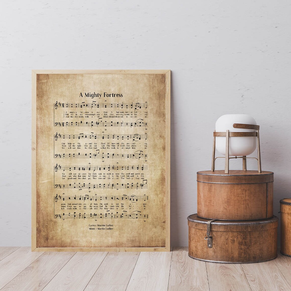 A Mighty Fortress Digital Download Vintage Wall Art Print, Church Hymn ...