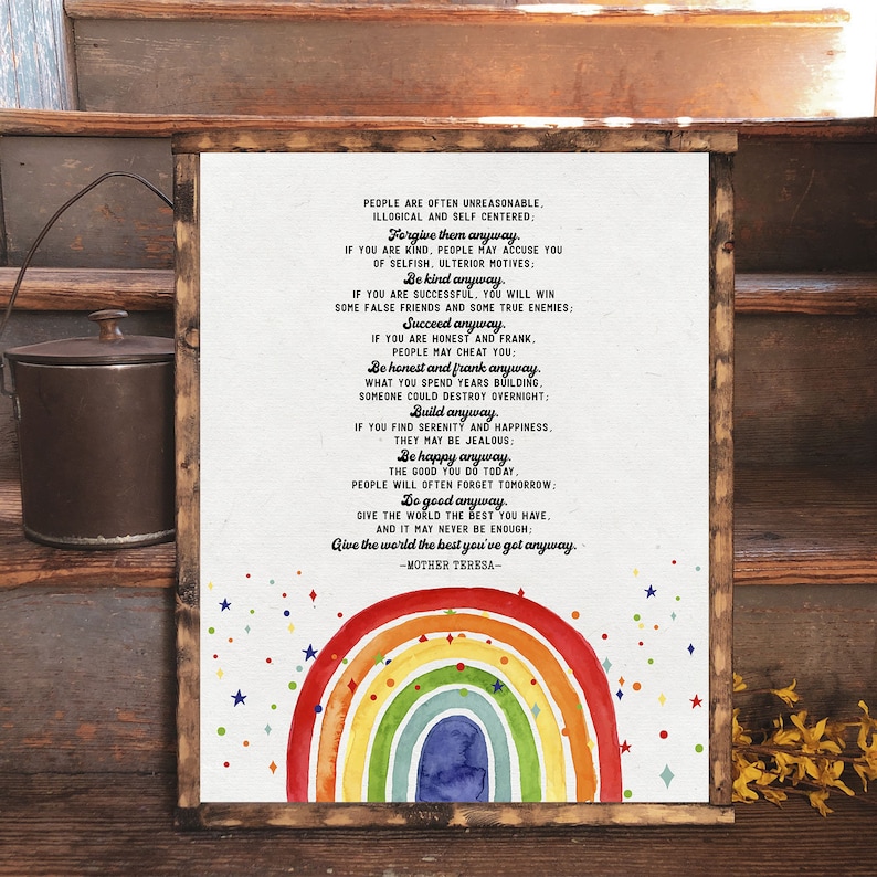 Do It Any Way Mother Teresa Digital Wall Art, Instant Download Quote ...