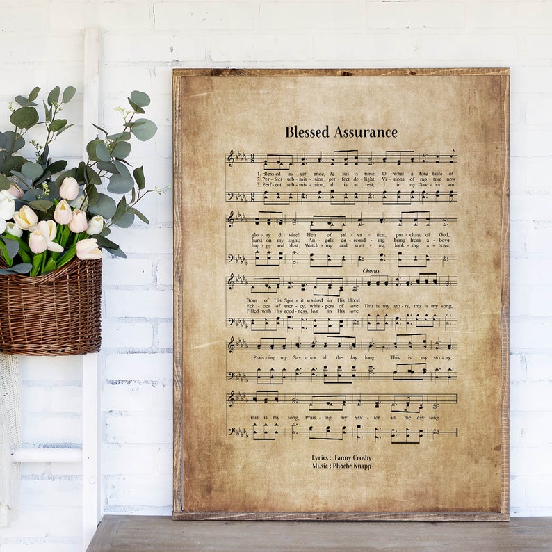 Blessed Assurance Digital Download Vintage Wall Art Print, Church Hymn ...