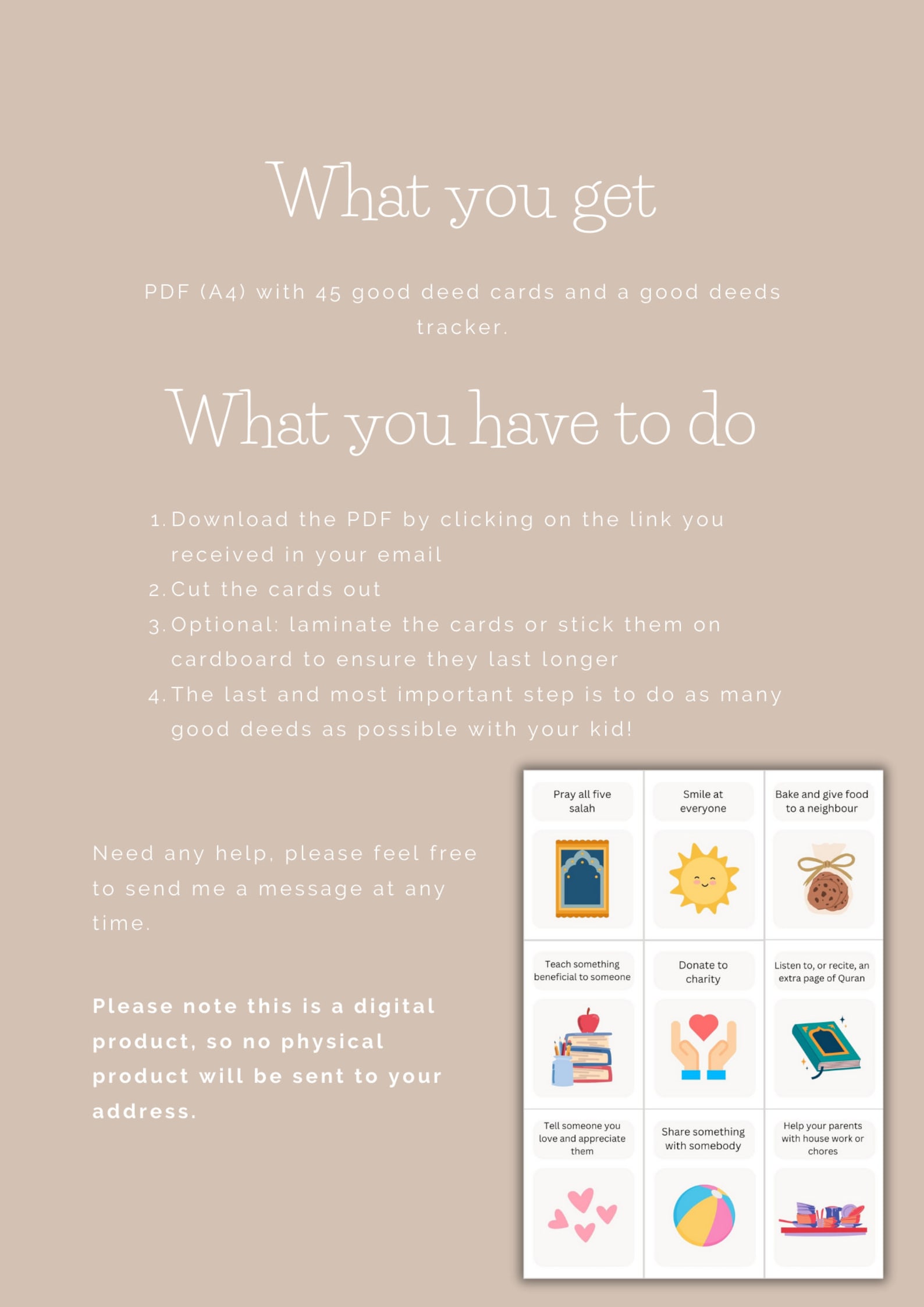 45 Ramadan Good Deeds Cards + Tracker, Ramadan Kids Activities, Ramadan ...