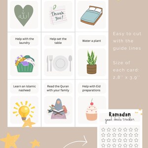 45 Ramadan Good Deeds Cards + Tracker, Ramadan Kids Activities, Ramadan ...
