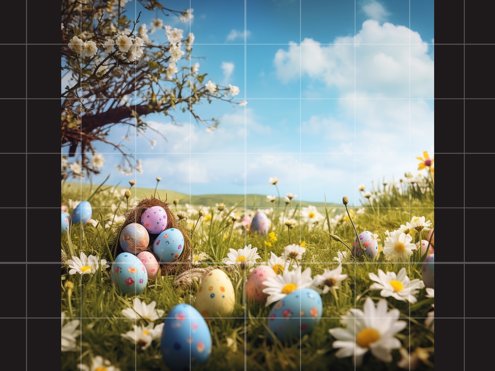 Easter Digital Backdrop for Photography, Easter Egg Hunt Digital ...