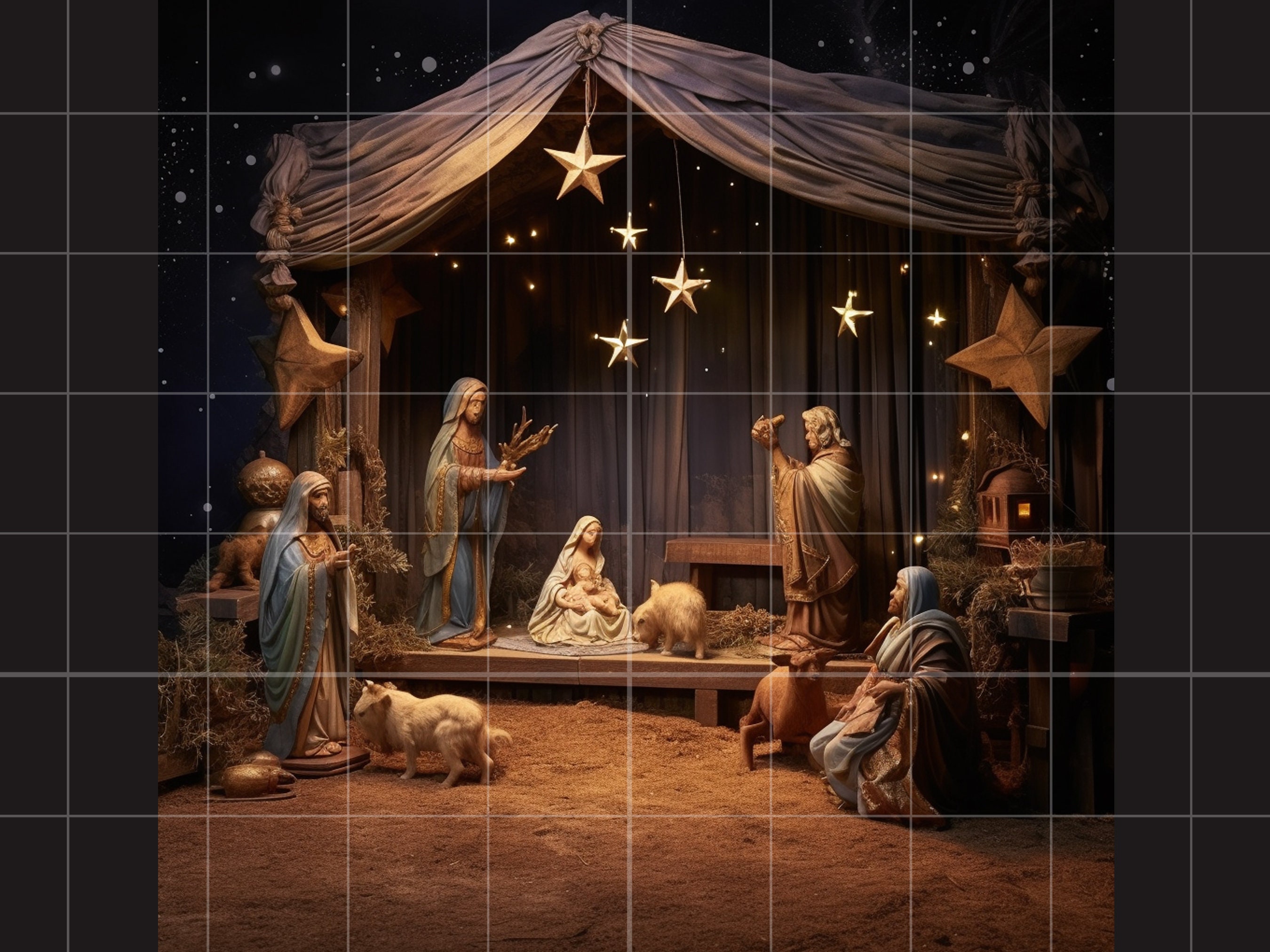Digital Nativity Background Digital Backdrop Photoshop Overlays ...