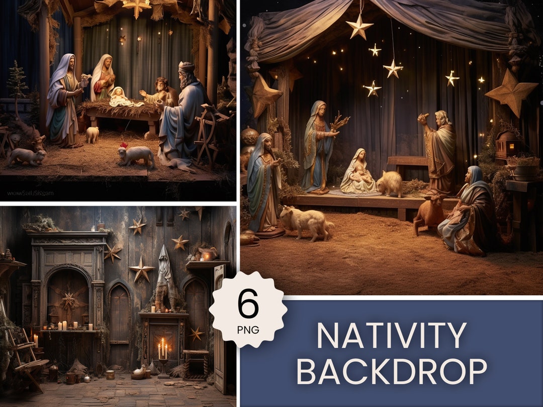 Digital Nativity Background Digital Backdrop Photoshop Overlays Photography Backdrop Photoshop ...