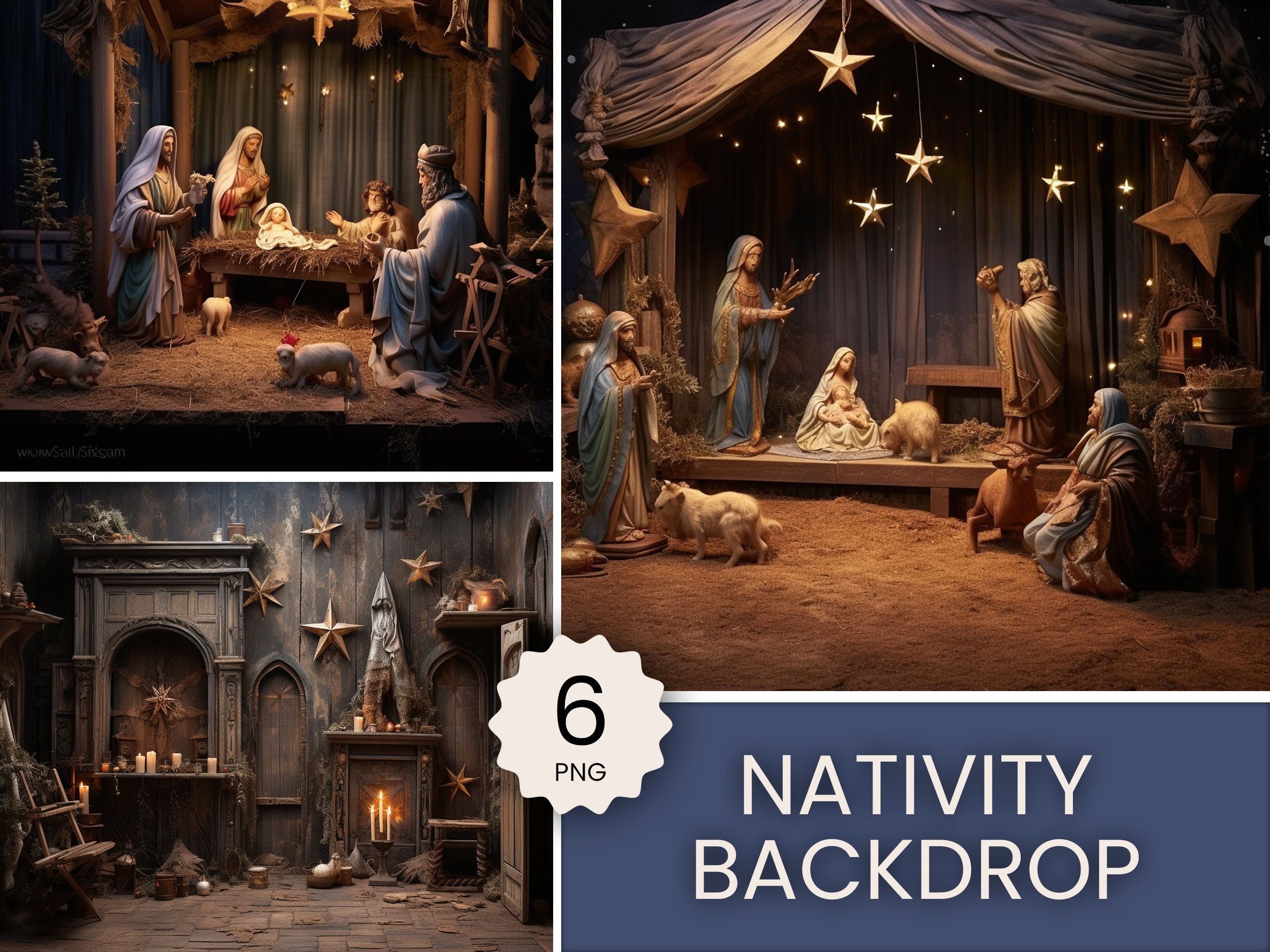 Digital Nativity Background Digital Backdrop Photoshop Overlays ...