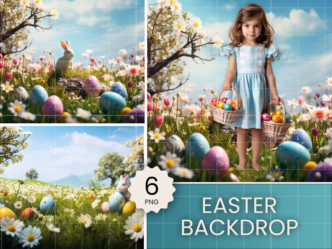 Easter Digital Backdrop for Photography, Easter Egg Hunt Digital ...
