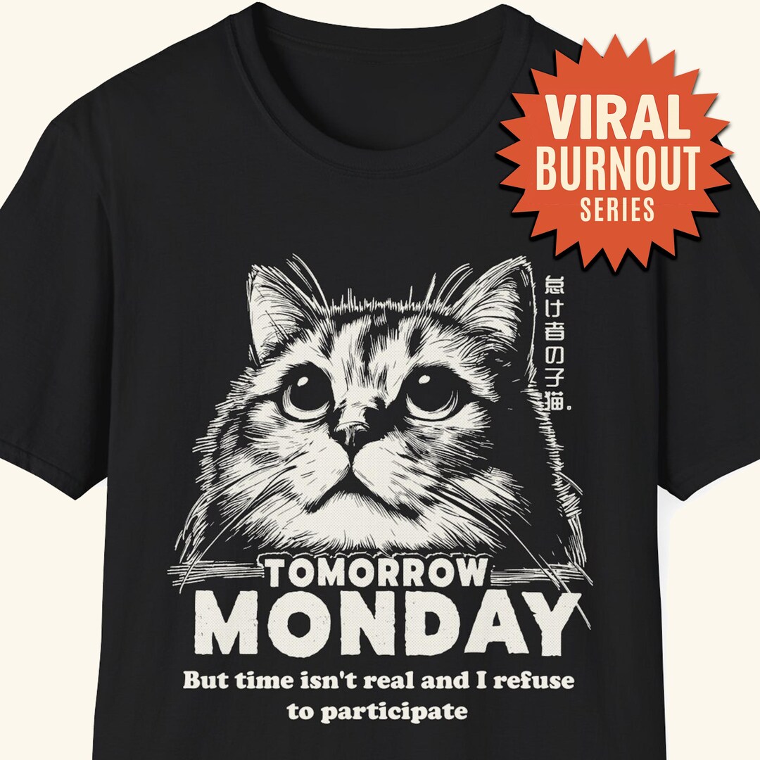 Funny Monday Shirt With Grumpy Cat, Hate Monday Cursed Meme Shirt, 2026 ...