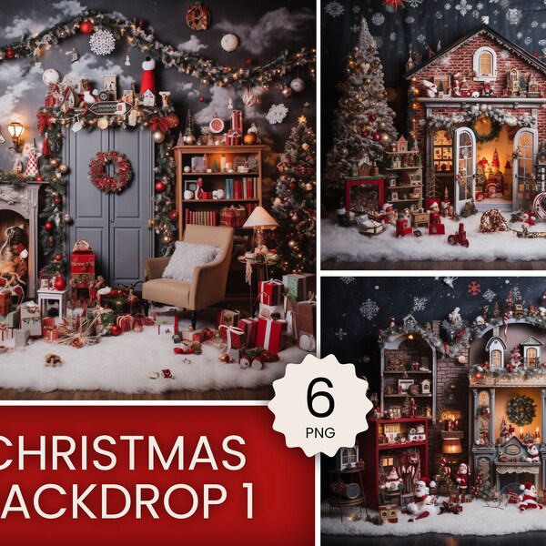 Christmas Digital Backdrop - Etsy