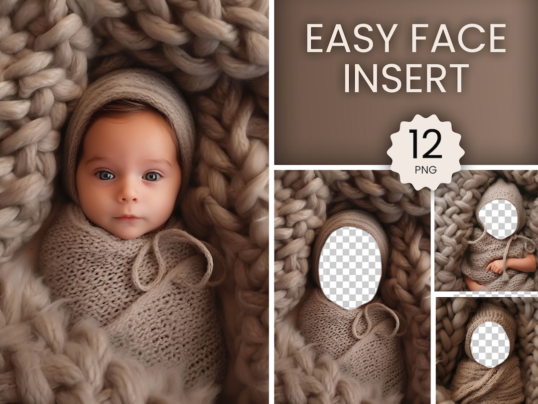 Newborn Digital Face Insert Newborn Digital Backdrop Photoshop Overlays ...