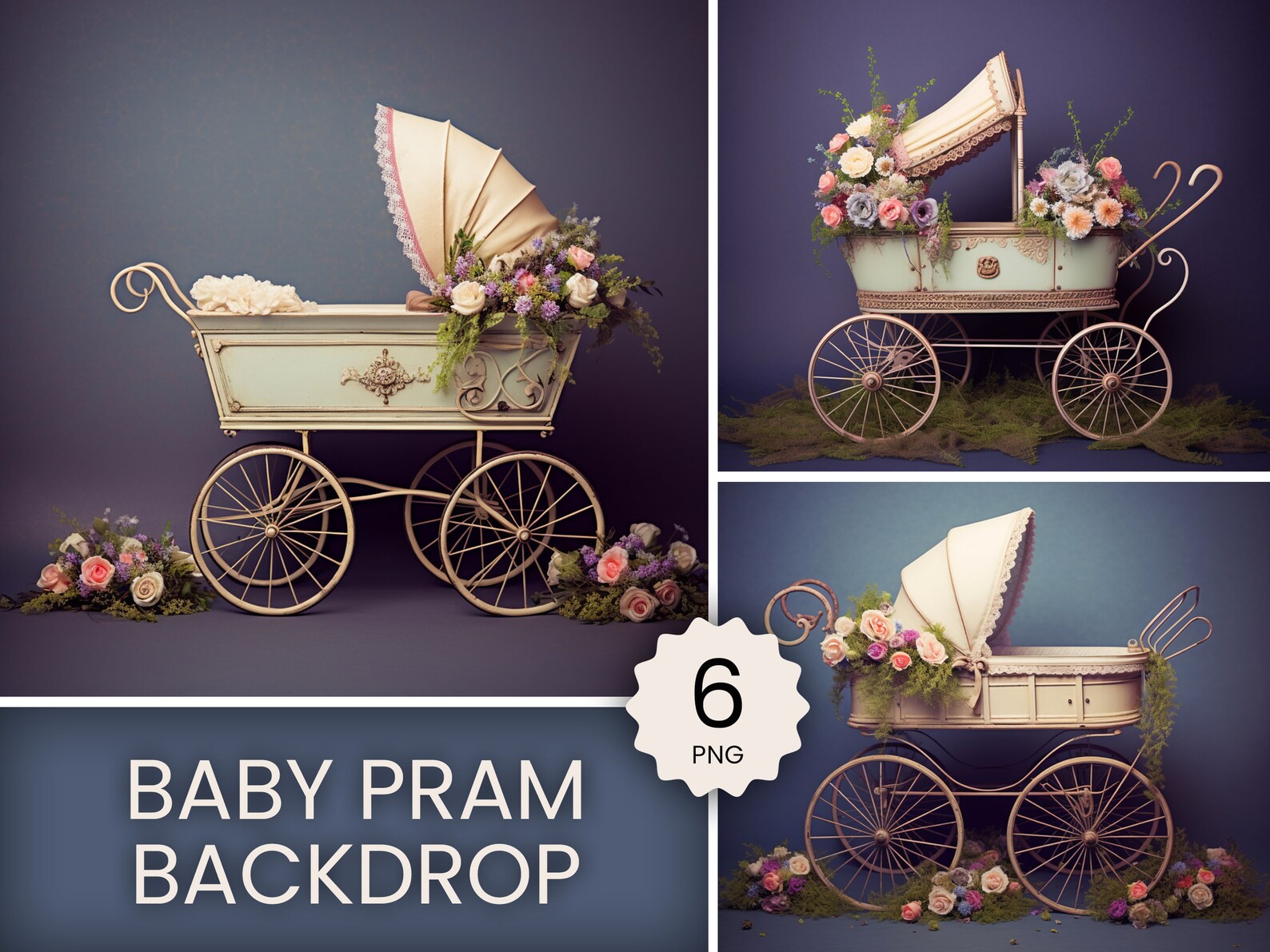 Newborn Digital Backdrop Baby Stroller Photoshop Overlays Photography ...