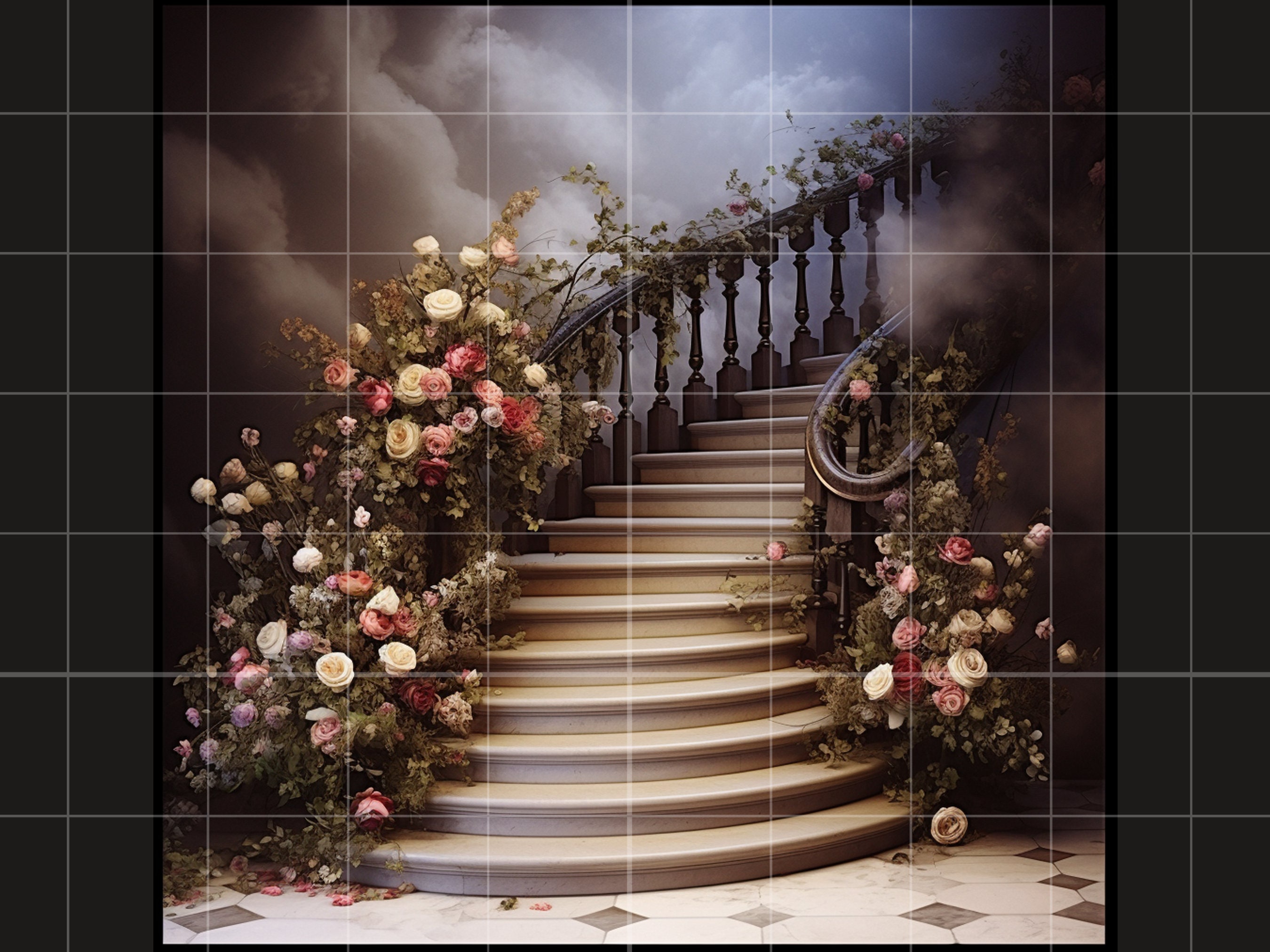 Grand Staircase Backdrop Digital Photography Backdrop Vintage - Etsy
