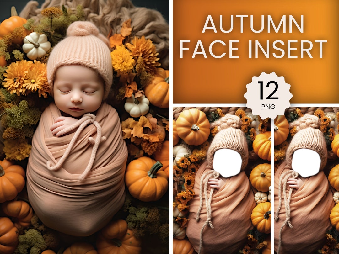 Fall Digital Background Face Insert Newborn Digital Autumn Digital ...