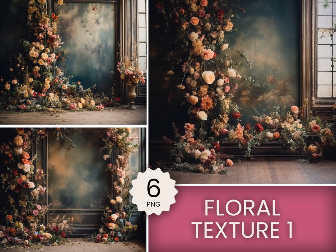 Floral Texture Backdrop Overlays, Digital Floral Overlays, Maternity ...