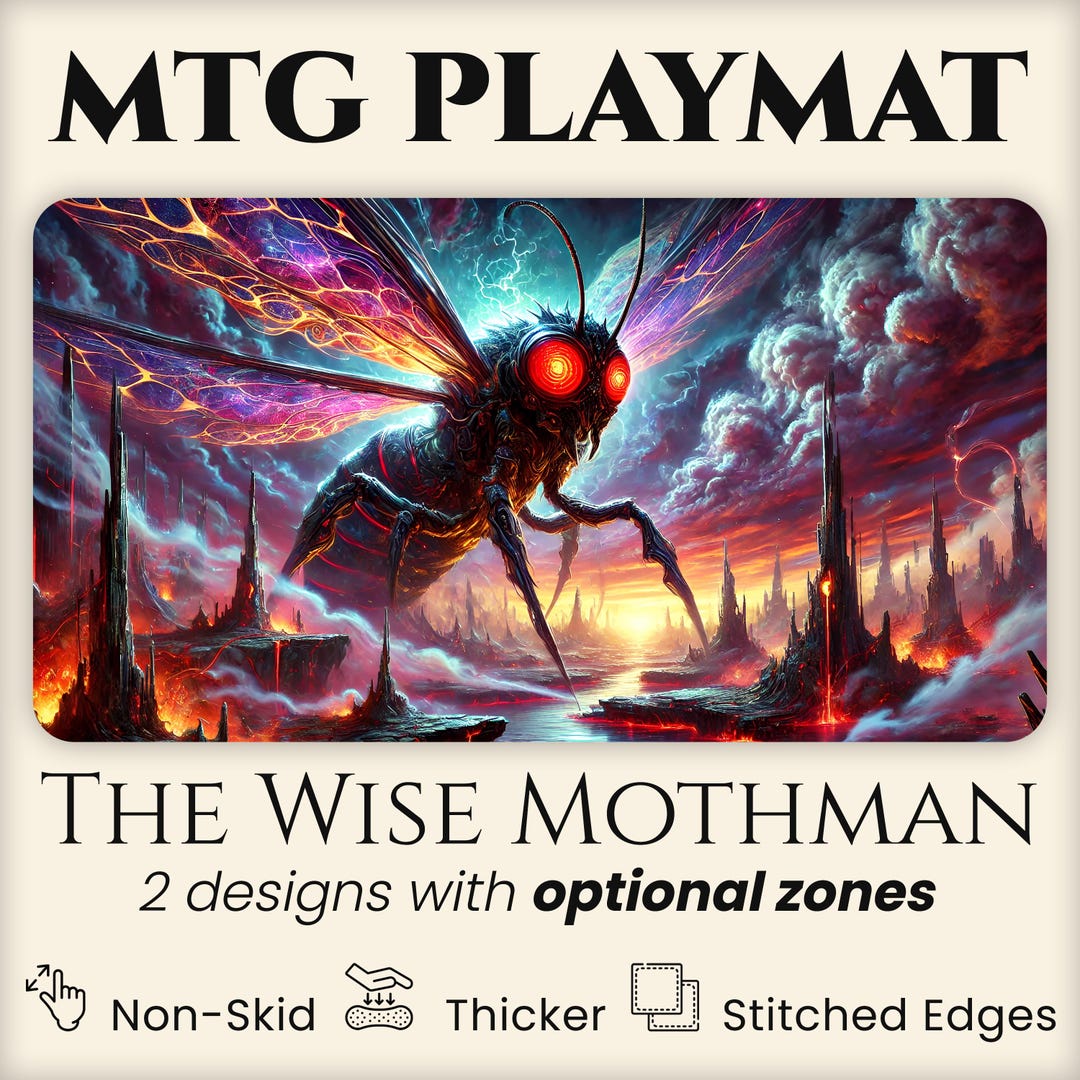 MTG Fallout Playmat the Wise Mothman Playmat 14 X 24 Mutant Menace MTG ...