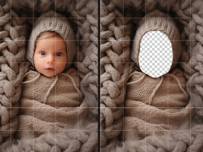 Newborn Digital Face Insert Newborn Digital Backdrop Photoshop Overlays ...