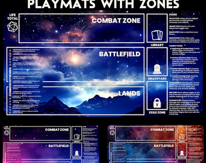 MTG Playmat With Zones, TCG Playmat, Card Playmat, MTG Gifts, Neoprene ...