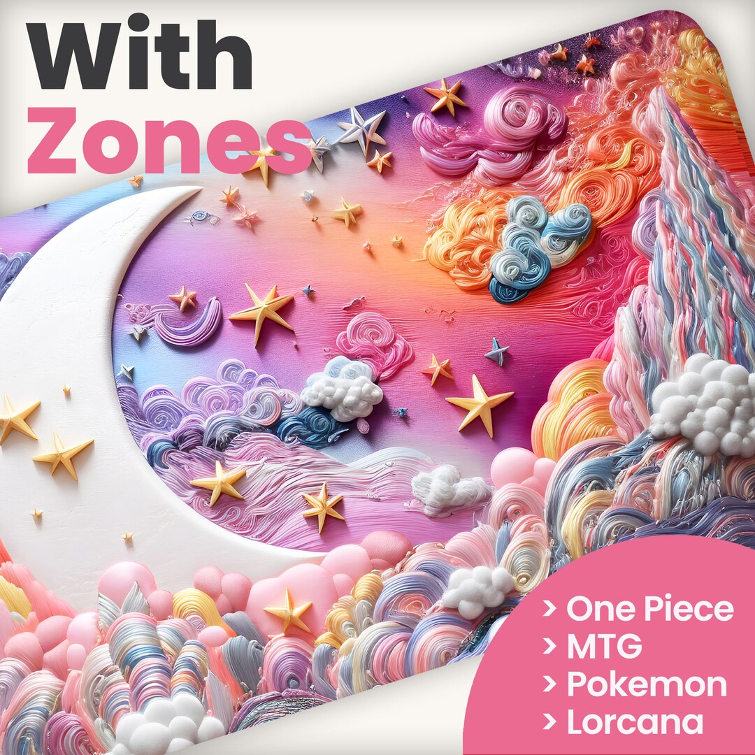 Celestial One Piece Playmat With 3D Faux Embroidered Sun Moon Star ...