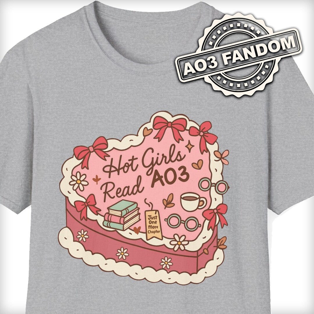 Hot Girls Read AO3 Shirt, Coquette Book Lover Tee for Fanfic Readers ...
