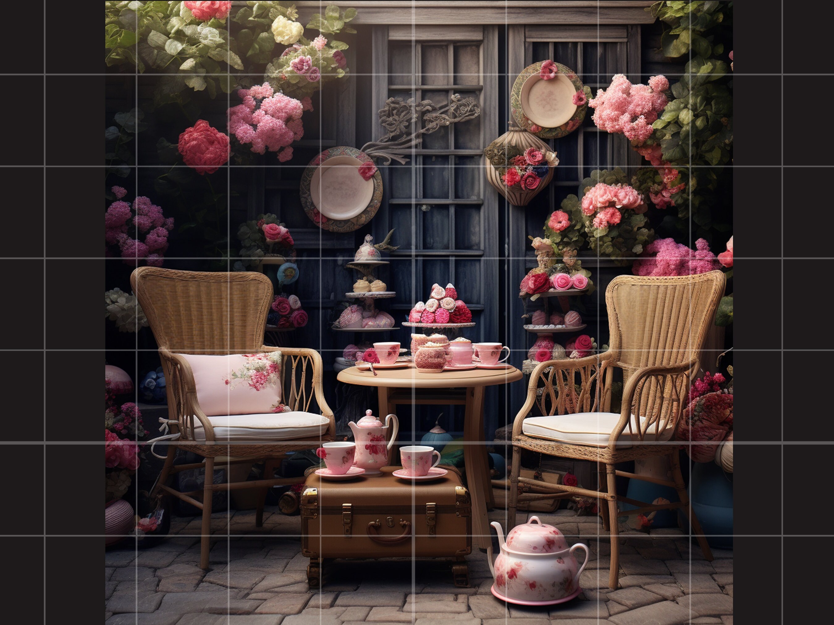 Tea Party Digital Backdrop Studio Photography Digital Background ...