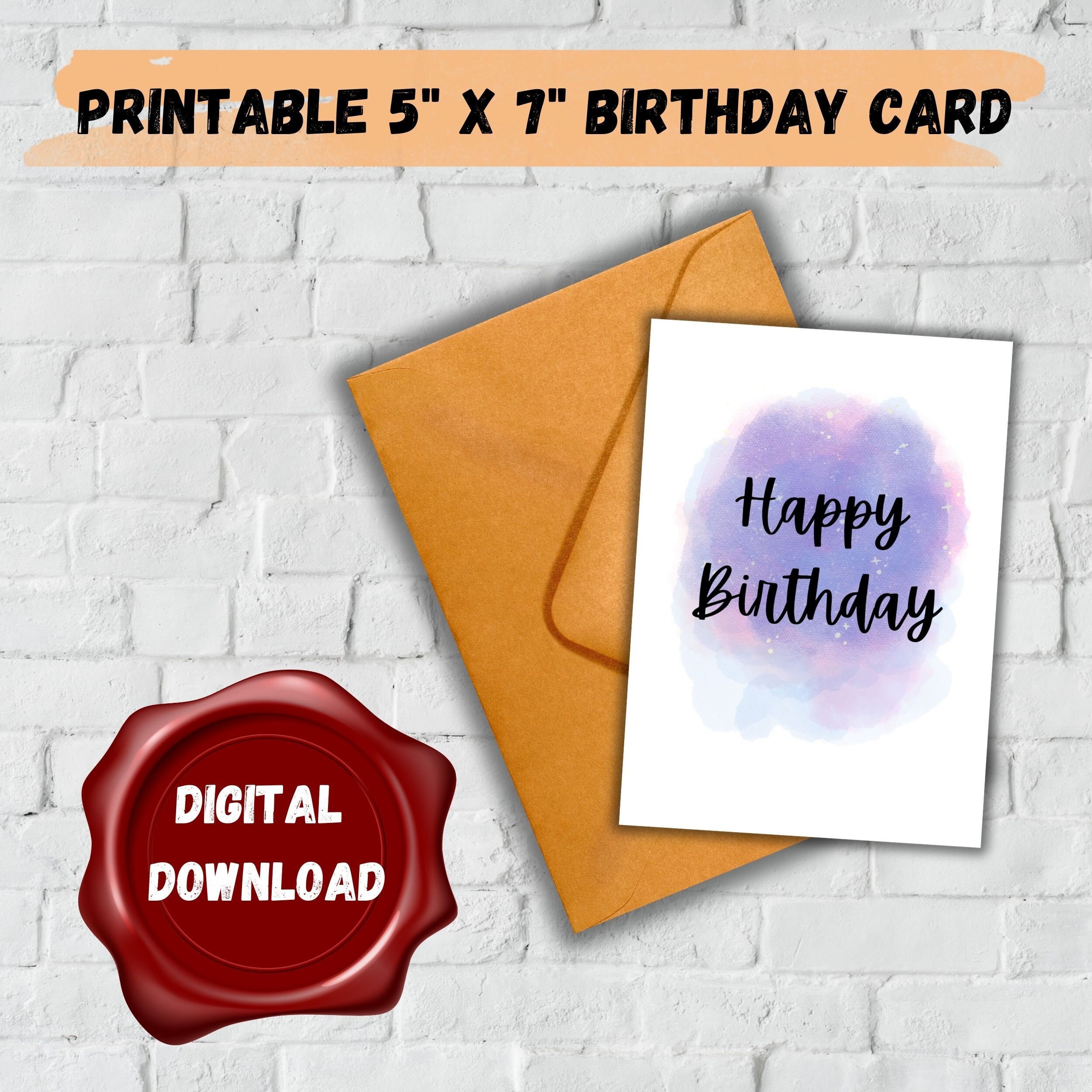 Happy Birthday Card Happy Birthday Digital Card Printable - Etsy