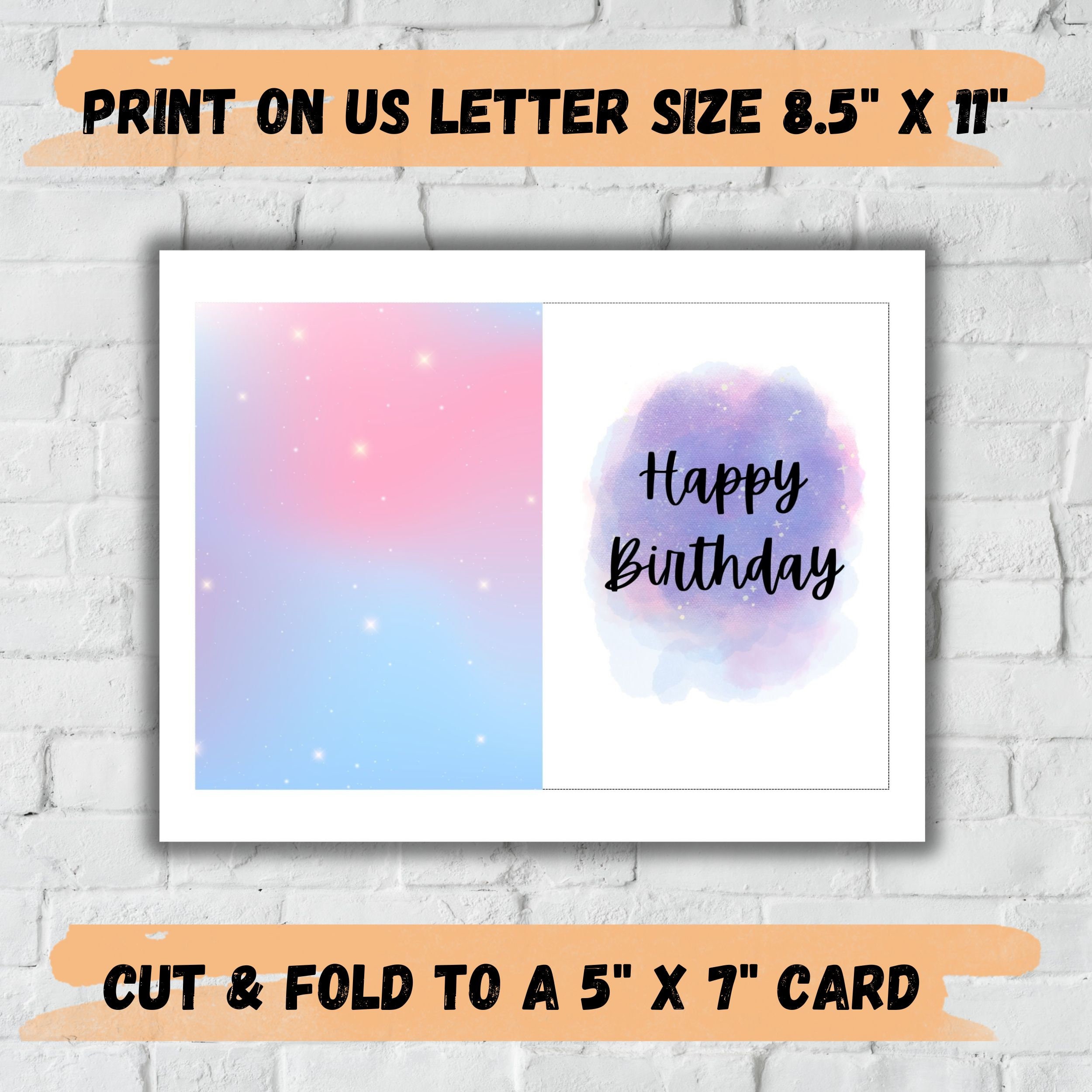 Happy Birthday Card Happy Birthday Digital Card Printable - Etsy