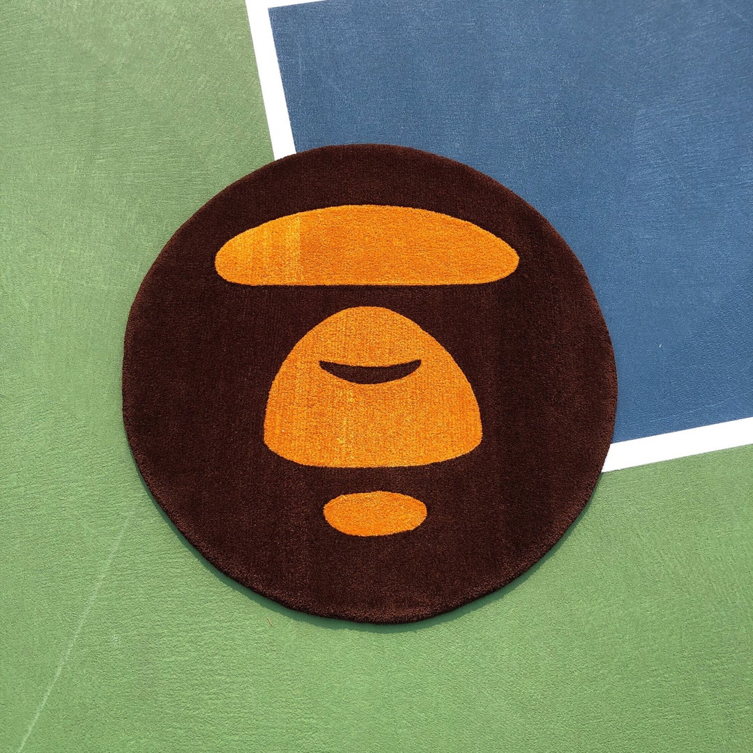 Circle Bape Rug - 100% Handmade & Tufted, Cut Pile Rug, Bape, Baby Milo ...