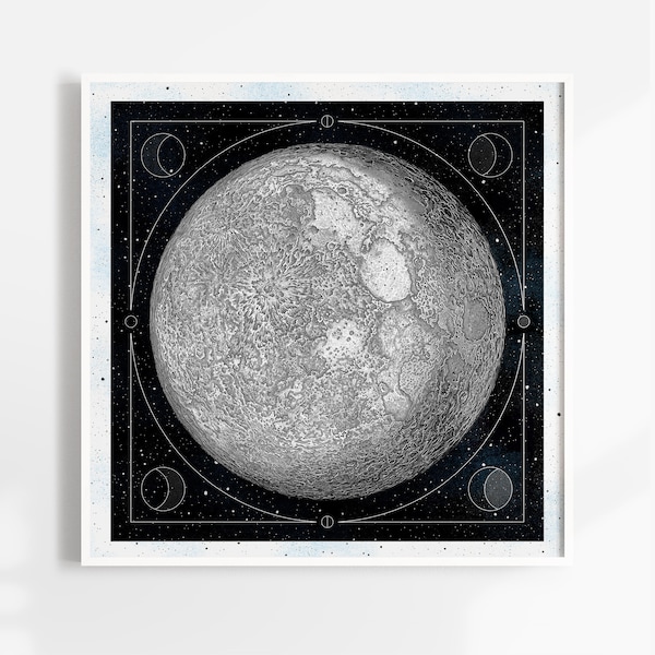 Moon Screen Print - Etsy