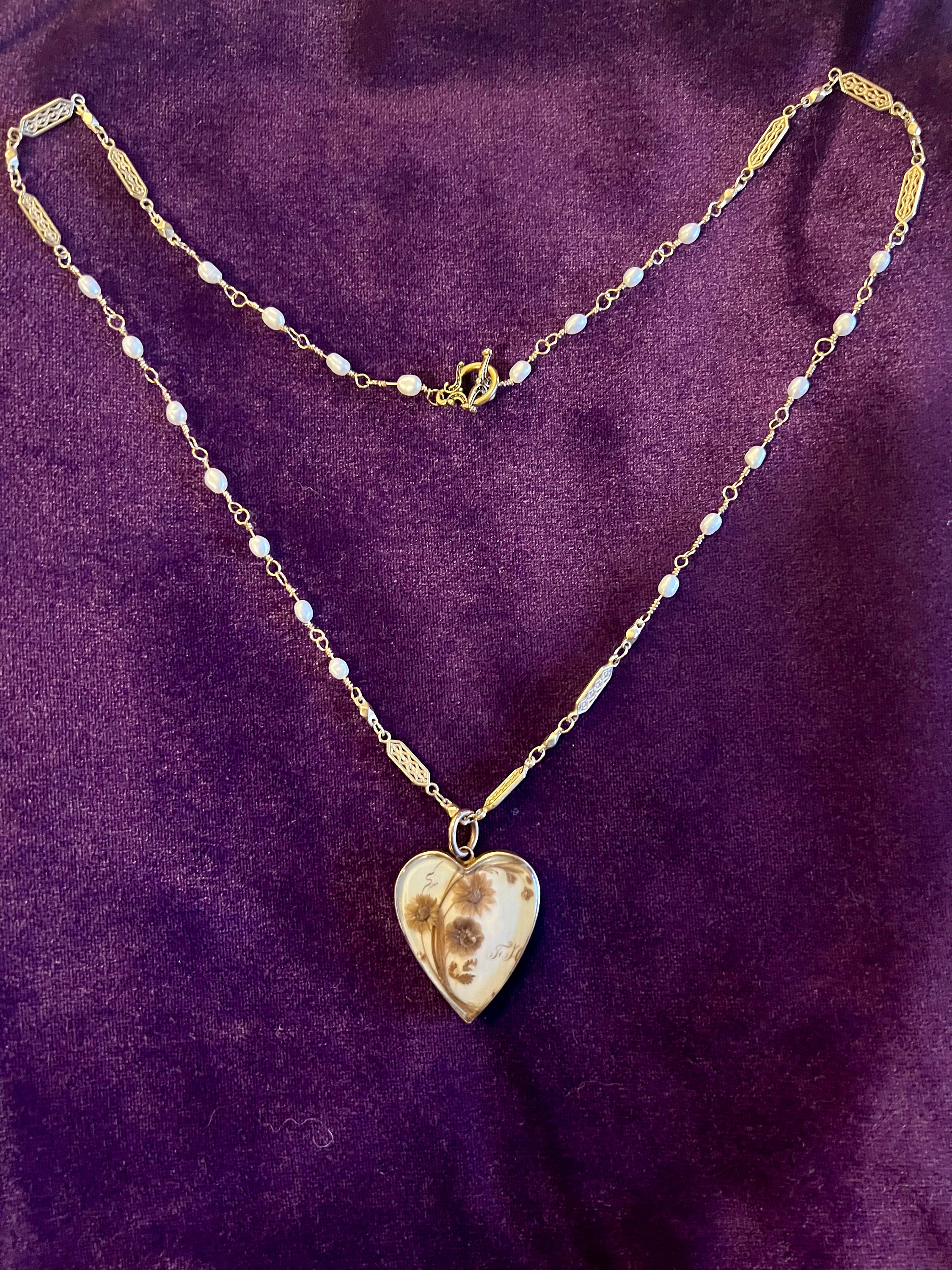 Antique Hair Work Heart Locket - Etsy