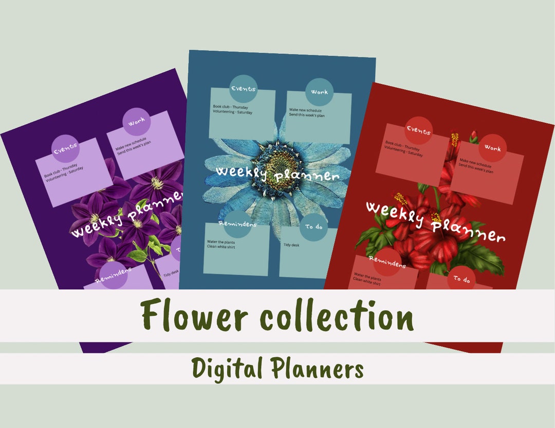 Decorative Planner Pretty Calendar Art Planner Colourful Organiser ...