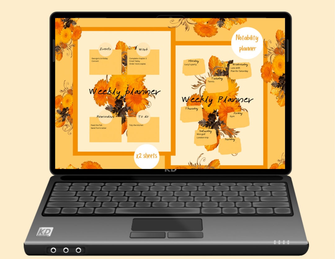 Decorative Planner Pretty Calendar Art Planner Colourful Organiser ...